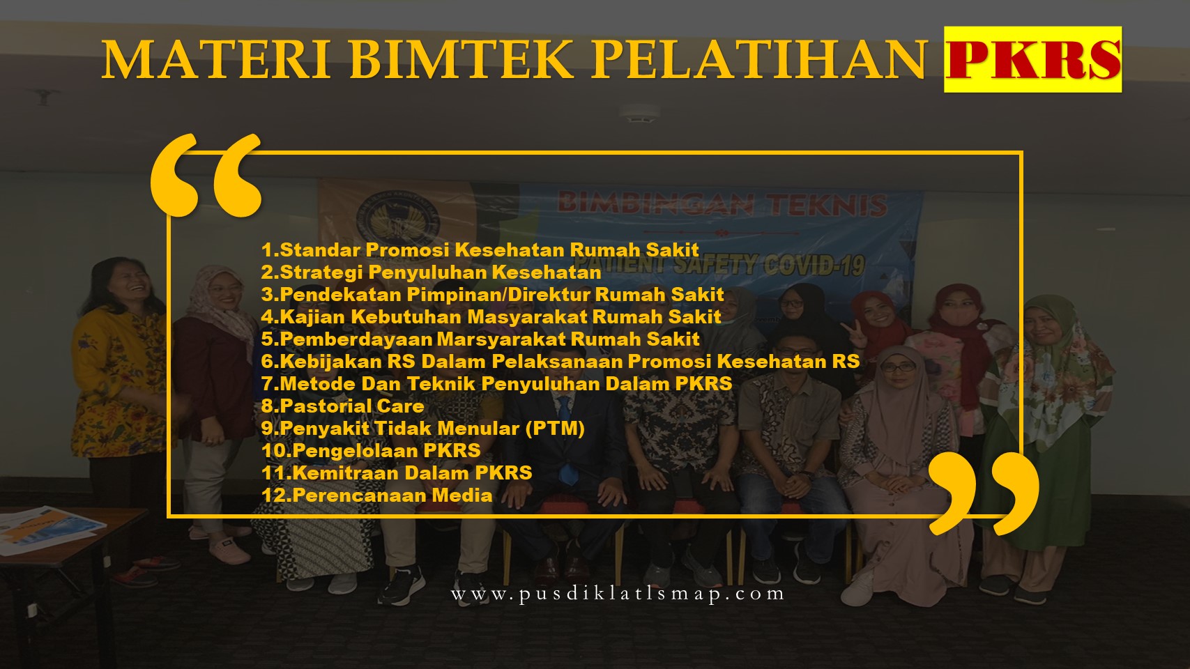 Jadwal Bimtek Pelatihan PKRS Terbaru Tahun 2024 - Pusdiklat LSMAP