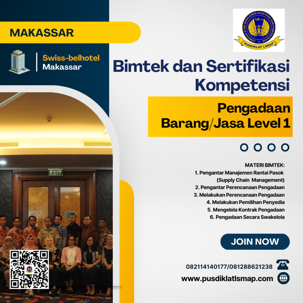 Jadwal Bimtek Ujian Sertifikasi PBJP Level 1 Di Makassar 2023/2024 ...